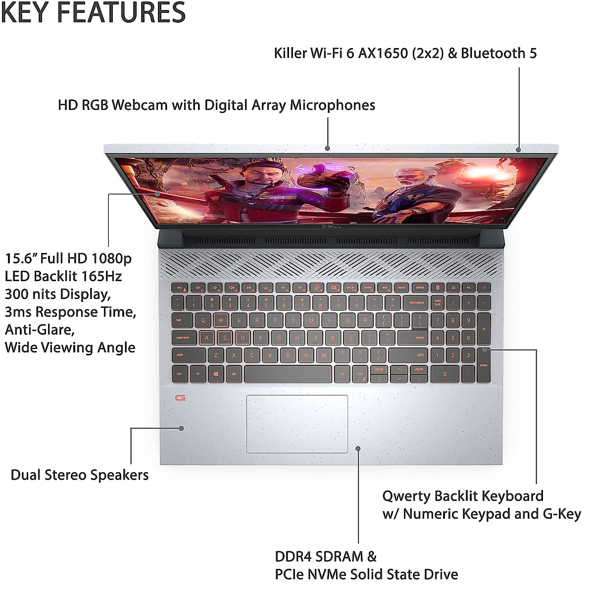 Dell G15 Ryzen Edition Gaming Laptop, 15.6-inch FHD 165Hz LED-Backlit Display, AMD Ryzen 7 5800H (8-Core), RTX 3060 6G GDDR6, 32GB RAM, 1TB SSD, Backlit Keyboard, WiFi 6, Win 10 Home (Renewed)