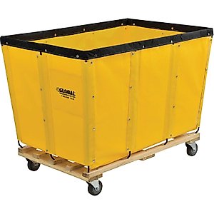 Global Industrial 20 Bushel, Yellow Vinyl Basket Bulk Truck, Unassembled