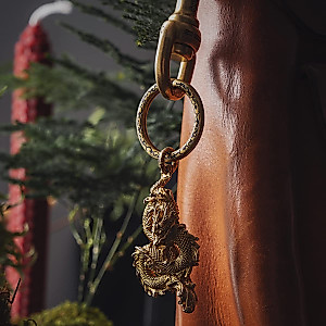 COPPERTIST.WU Dragon Pendant Necklace for Men丨Cool Gothic Punk Brass Dragon Head Animal Charm