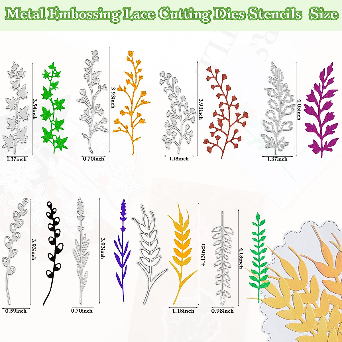 24 Pieces Flower Metal Cutting Dies Wildflowers Cutting Die Flower Leaves Embossing Stencils for Card Making Thanksgiving Christmas Craft Mold for Crafts Scrapbook Album Paper Card Decoration