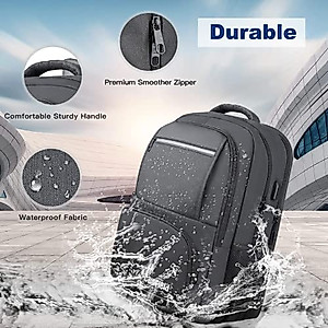 Laptop Backpack, Extra Large Travel Backpack, Durable TSA Flight Approved with USB Charging Port, Water Resistant Business Work School College Weekender Carry On Backpack Fits 17 Inch Notebook, Black