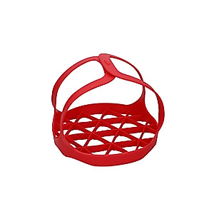 Instant Pot Official Silicone Bakeware Sling - Multi-Use, Heat-Resistant, BPA-Free, Compatible with 6-Quart and 8-Quart Cookers, Red - Ideal for Lifting, Roasting, and Healthier Cooking