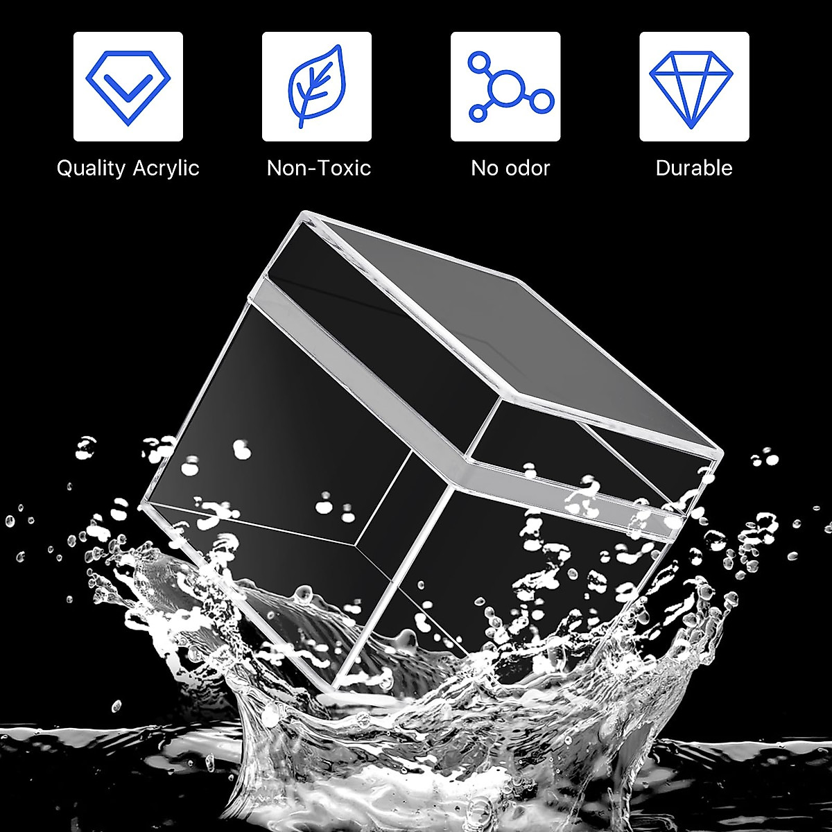 Aemygo 36 Pcs Clear Acrylic Boxes, 2 Inch Small Acrylic Cube Boxes with Lids Small Square Acrylic Display Box Plastic Square Cube Mini Clear Container for Candy Jewelry Tiny Beads (5cm)