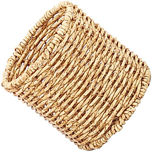 Cabilock Pen Holder Desktop Sundries Organizer Boho Desk Accessories Rattan Storage Bins Pen Cup Table Pen Organizer Pencil Holder Willow Basket Plastic Office Multifunction