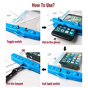 FASPLORE 2 pcs Waterproof Phone Pouch Dry Bag Pouch Tablet case Multicolor