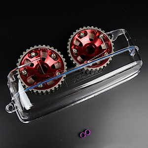 G-PLUS Clear Cam Gear Timing Belt Cover Cam Pulley Compatible With TOYOTA SUPRA JZA80 ARISTO 2JZGTE 2JZ