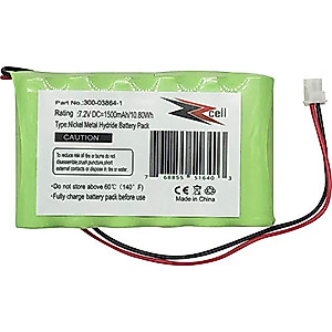 ZZcell® Battery for Honeywell Alarm LYNXRCHKITHC 781410403291 55026089 WALYNX-RCHB-SC WALYNXRCHBSC LYNXRCHKIT-SC ADEMCO 300-03865, 7.2V, 1500mAh (Note: Please Check Part No. Before Purchase)