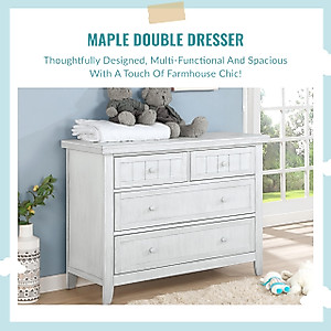 Dream On Me Maple Double Dresser