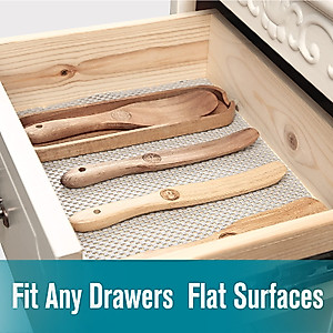 Clear Shelf Liner for Kitchen Cabinet Drawer Liners Non Adhesive, Refrigerator Liners + Gray Liners Shelf Cabinet Liner, Drawer Liners 12 in x 20 FT, Durable Rubber Pantry Liner Non Slip, Washable