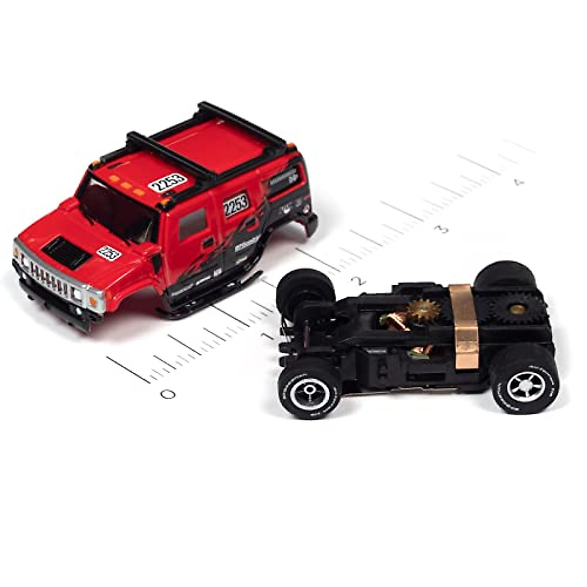Auto World Xtraction Rally 2005 Hummer H2 (red) HO Scale Slot Car