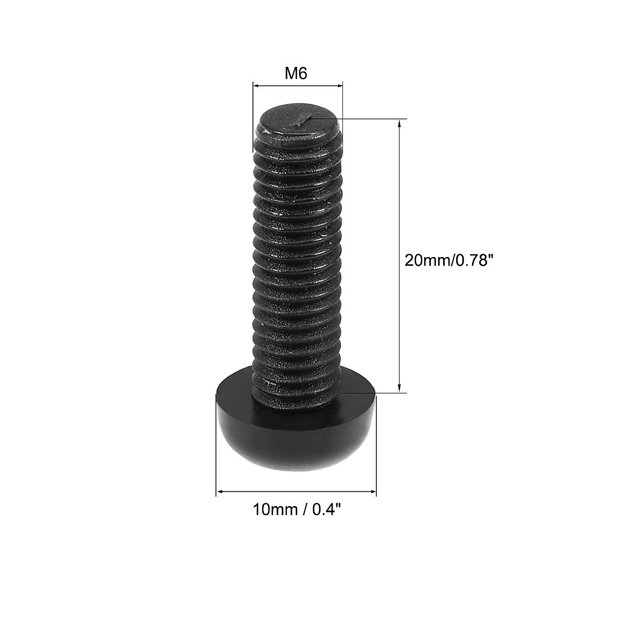 uxcell M6x20mm Threaded Nylon Phillips Cross Pan Head Machine Screws Bolts Black 50Pcs