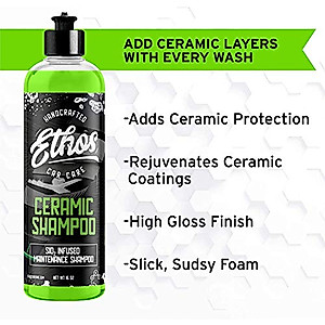 Ceramic Car Shampoo - Car Soap Foam Car Wash - Adds Hydrophobic Protection With Every Wash | Maintains Ceramic Coatings, Waxes Or Sealants | Fortified With Sio2 Ingredients For Incredible Shine