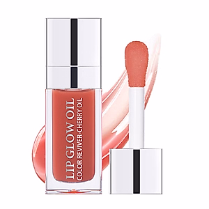 Hydrating Lip Glow Oil, Plumping Lip Gloss, Moisturizing Lip Oil Gloss, Transparent Moisturizing Lip Balm, Natural Lip Plumper, Lip Plumper Gloss Make Lips Fuller and Moisturizing (Rosewood)