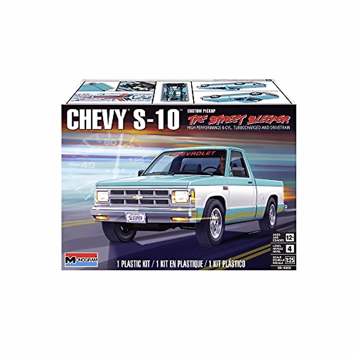 Revell 85-4503 Chevy S-10 Custom Pickup Model Car Kit 1:25 Scale 120-Piece Skill Level 4 Plastic Model Building Kit , Blue
