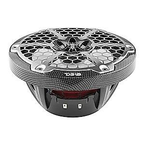 DS18 HYDRO CF-8M - High End Carbon Fibre Coaxial Speaker Pair - 2-Way Marine Speaker w/ Integrated RGB Lights - 450 Watt - 100% UV Stable - Water Resistant Speakers - 8 Inches