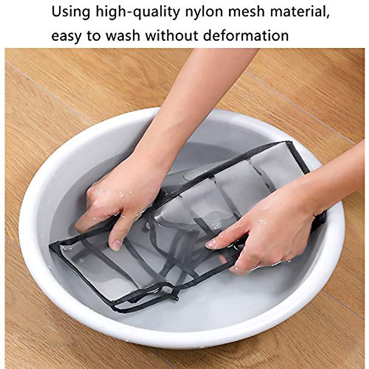 Butishop 6 Pcs Underwear Drawer Organizer Foldable Closet Clothes Dividers Nylon Dresser Compartments Storage Box Set Fit for Bras Socks Underpants Panties and Ties Organization(Grey, 6/7/11)