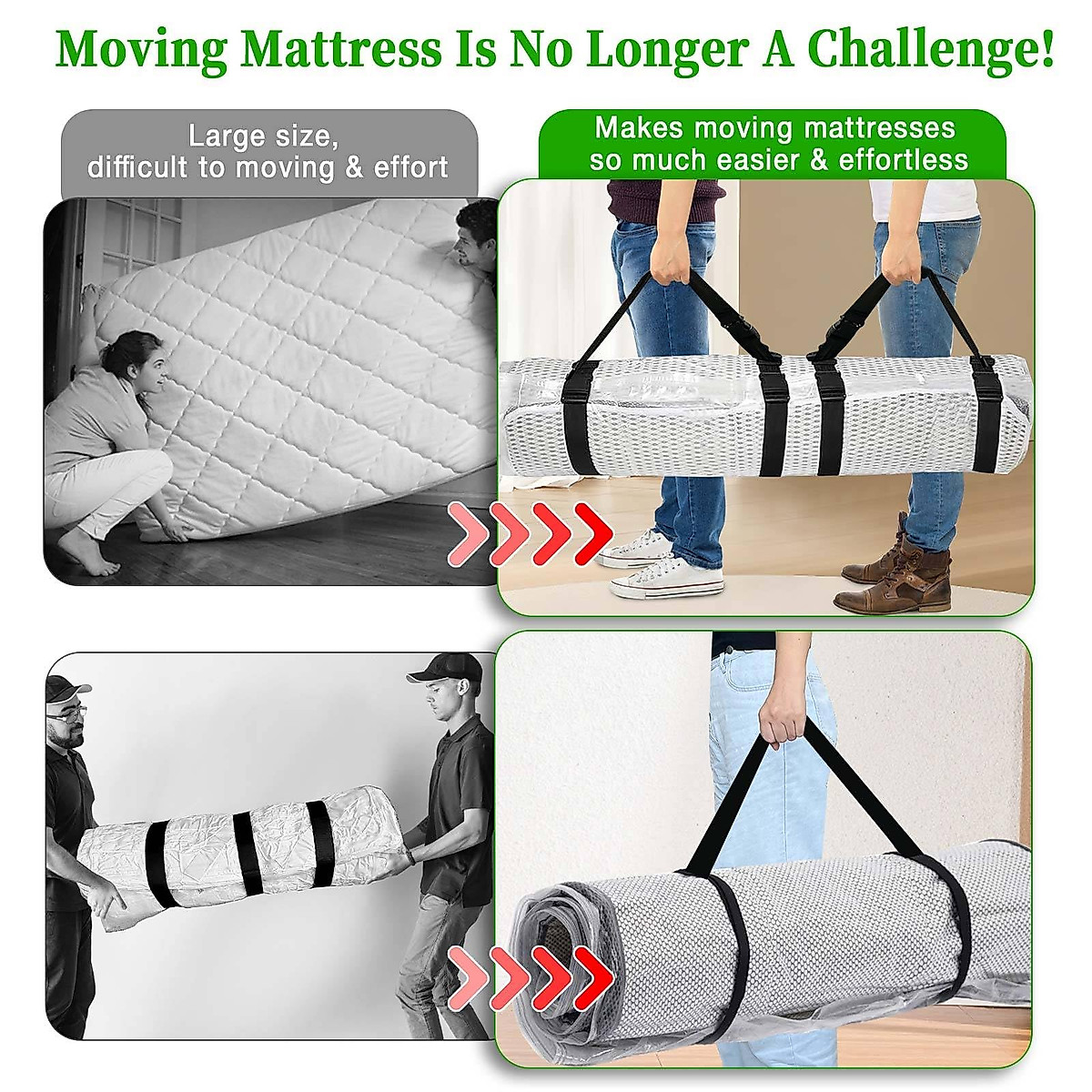 Westale Mattress Vacuum Bag Queen/Full/Full-XL New Upgraded Straps for Moving Leakproof Double Zip Seal Mattress Compression Vacuum Storage Bags Space Saver for Memory Foam & Latex Mattress