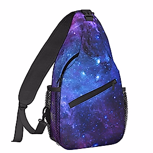 Dujiea Crossbody Backpack For Men Women Sling Bag, Star Galaxy Chest Bag Shoulder Bag Lightweight One Strap Backpack Multipurpose Travel Hiking Daypack