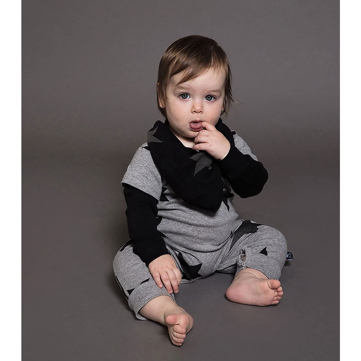 NUNUNU Baby Long Sleeve Playsuit, 100% Cotton, For Infant Boys & Girls, White - Stars, 6-12 Months…