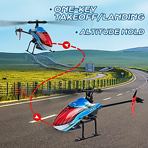 CKYSCHN 4-CH RC Helicopters, WLtoys K200 Remote Control Helicopters One Key Take Off/Landing, 2.4G Mini RC Helicopters 2 Shells 2 Battery, Hobby RTF Helicopter for Adults