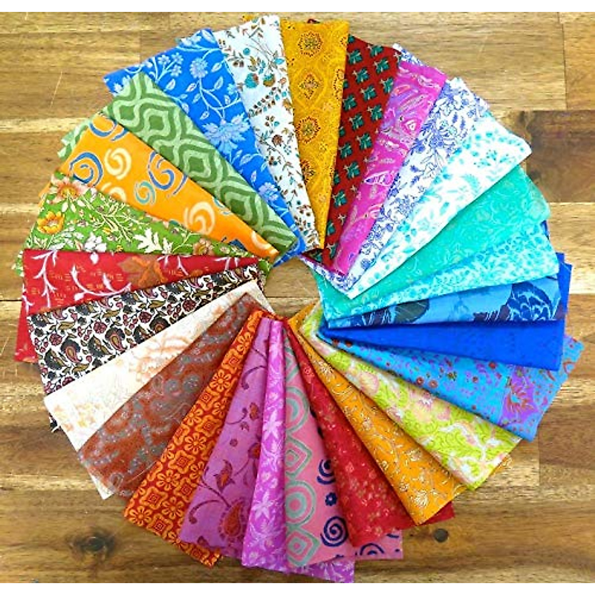 Rajbhoomi 25 Pieces of Vintage Silk Remnants, Silk Fabric Scraps, Easter Egg Dyeing Silk Scraps, Silk Recycled Craft Fabric (8" X 8" Inches)