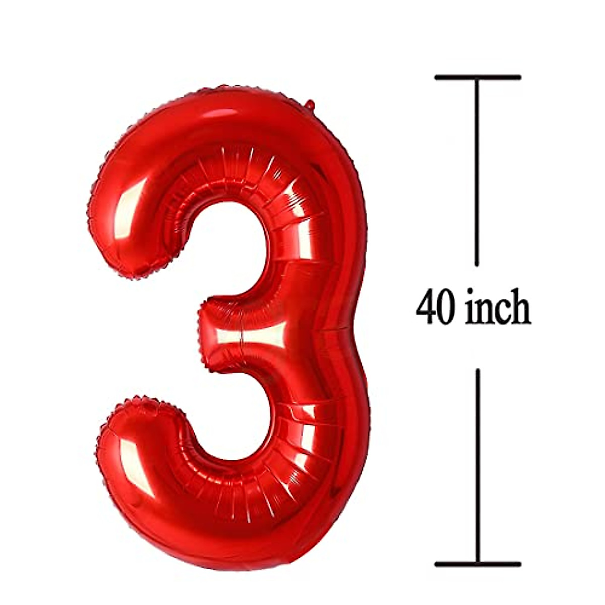 Red 30 Number Balloons Big Giant Foil Balloon for 30th Birthday Party Decorations 40 Inch