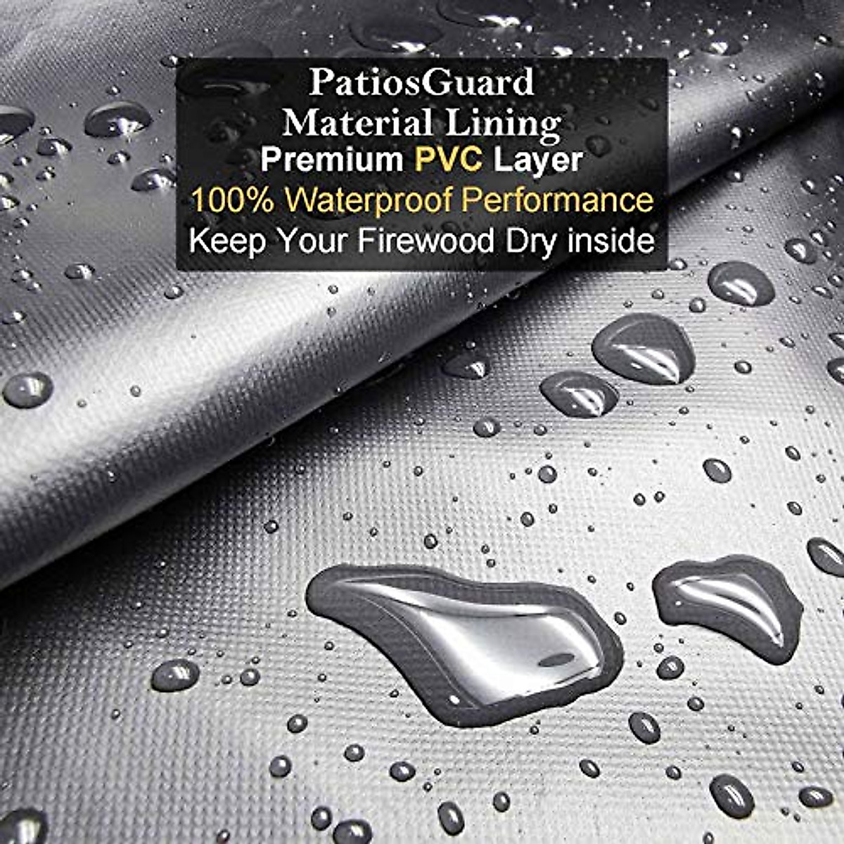 PatiosGuard 4FT Firewood Log Rack Cover, 600D Heavy Duty with Waterproof PVC Lining (4-Feet: 48" L x 24" W x 42" H)