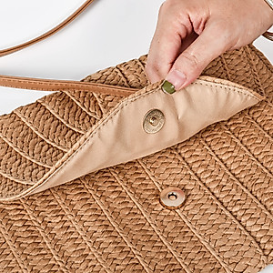 Eiyye Summer Clutch Woven Purse Beach Bag Straw Bag Crossbody Bags with Adjustable Strap Crossbody Purses for women - Vacation Essentials