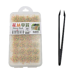 TAODAN 28pcs Static Grass Tuft Model 14x10mm Railway Artificial Grass Miniature War Gaming Terrain DIY Model