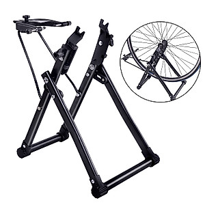 Cross Land Wheel Holder Bicycle Wheel Maintenance Wheel Truing Stand, Bike/Bicycle Tire Truing Stand, Foldable Home Mechanic Truing Stand Suitable for 16" - 29" 700C Wheels, Professional Bicycle Rim