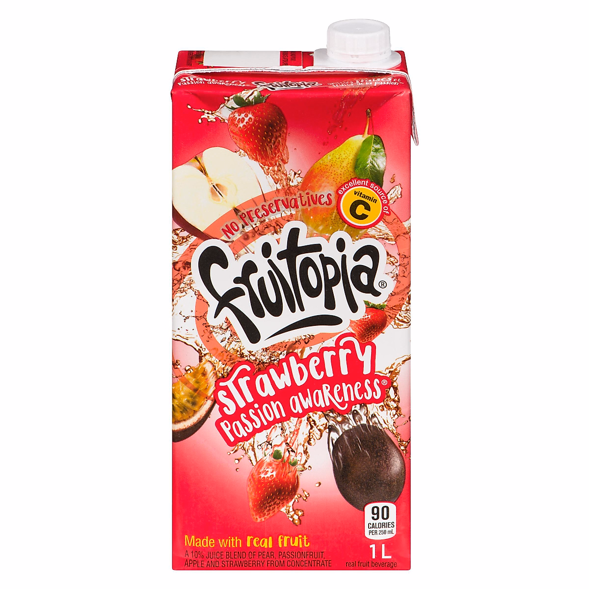 Fruitopia Strawberry Passion Awareness & Fruit Integration Juice, 1L/33fl.oz (Pack of 2) Shipped from Canada