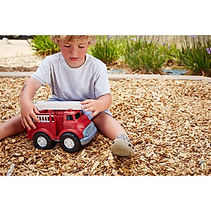 Green Toys Fire Truck, Red FFP - Pretend Play, Motor Skills, Kids Toy Vehicle. No BPA, phthalates, PVC. Dishwasher Safe, Recycled Plastic, Made in USA.