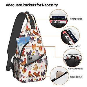 Chicken And Chick Sling Bag Crossbody Backpack Hiking Travel Daypack Chest Bag Shoulder Bag For Women Men