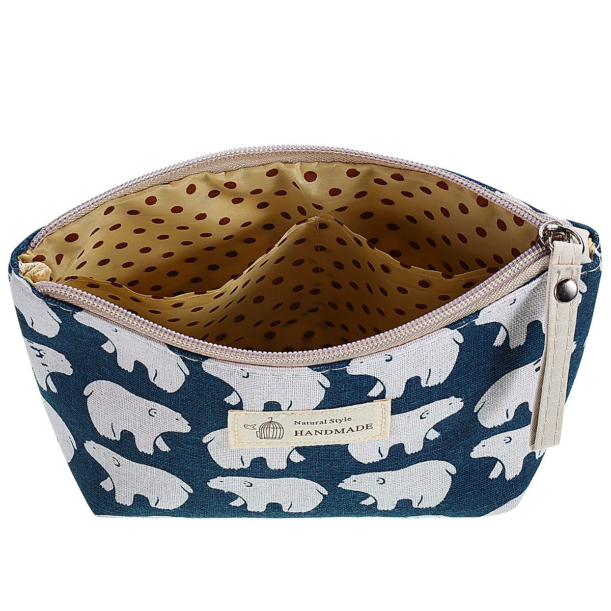 8 Pieces Canvas Cosmetic Bags Printed Small Makeup Bag Multi Function Travel Organizer Pouch Purse with Zipper for Women Girls Fall Vacation Travel Toiletry Bag Christmas Birthday Gift, 8 Styles