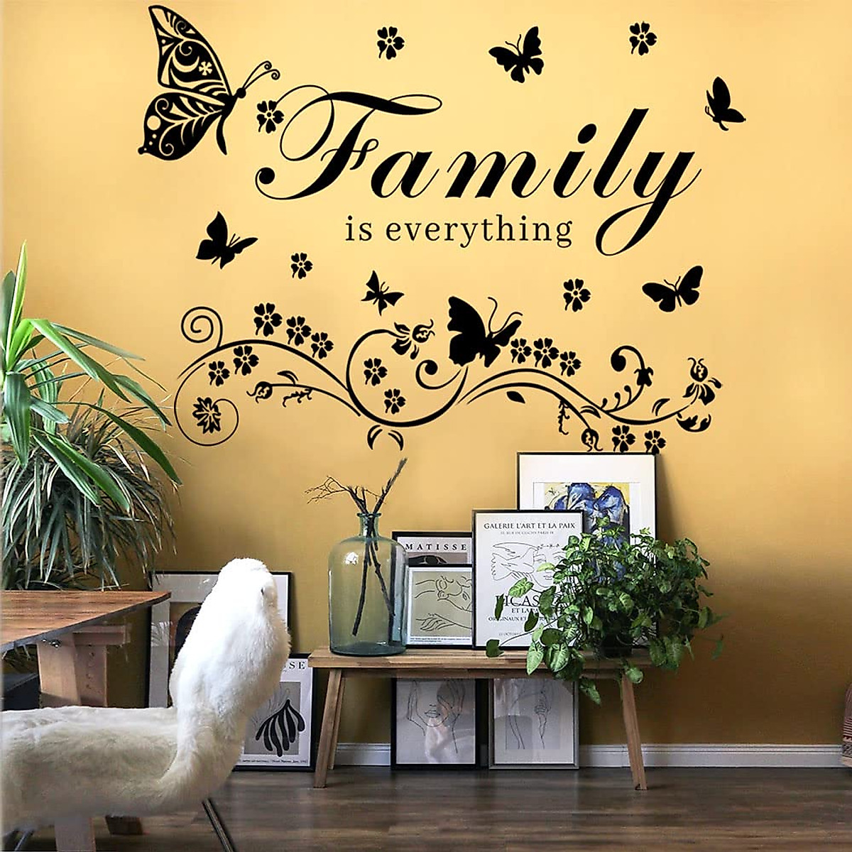Wall Decor Sticker Vinyl Wall Art Decal Removable Wall Stickers Quotes Family is Everything Wall Decals Family Wall Art Letters Wall Decal Word Lettering Wall Sticker for Living Room Bedroom Dining Room Kitchen.