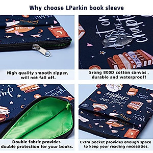 Just One More Chapter, Book Sleeve with Zipper and Front Pocket, Book Covers for Paperback, 11 x 8.5 Inch, Book Lovers Gifts