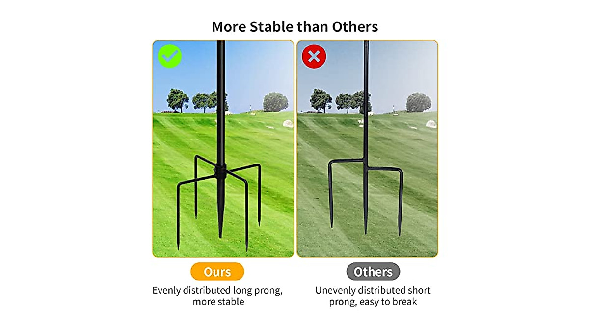 Sararoom 8.1FT Outdoor String Light Poles - Strong & Stable
