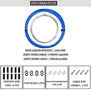 TRLREQ Universal Bicycle Shifter Cable Housing Set for Shimano Sram Derailleur/MTB Road Bike (Black)