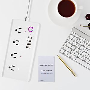 Smart Power Strip, UseeLink ZigBee Surge Protector,White