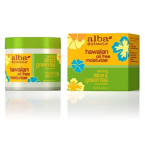 Alba Botanica Hawaiian, Aloe & Green Tea Oil-Free Moisturizer, 3 Ounce (Pack of 2)
