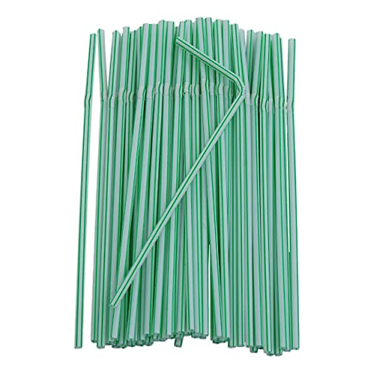 Flexible Plastic Drinking Straws (Assorted Classic Striped) Bendable Disposable BPA Free Bendy Straws