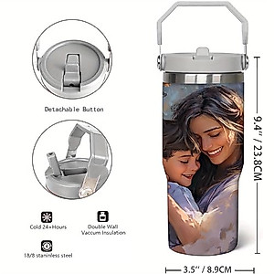 FOCIUZTA 30oz Abstract Artistic Warm Tumbler with lid, Travel Coffee Cup, Ideal for Easter, Mother Day, and birthday gifts