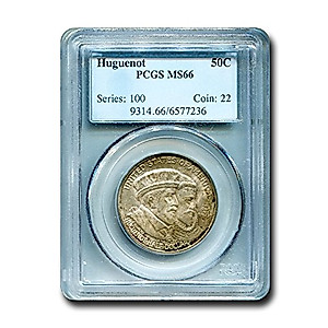 1924 Huguenot Commemorative Half Dollar PCGS MS-66
