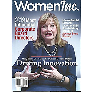 WOMEN INC MAGAZINE, DRIVING INNOVATION * 2019 MOST INFLUENT WINTER, 2019/2020 (PLEASE NOTE: ALL THESE MAGAZINES ARE PET & SMOKE FREE MAGAZINES. NO ADDRESS LABEL. (SINGLE ISSUE MAGAZINE.)