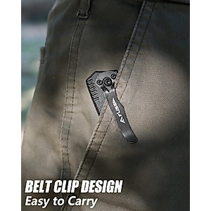 FLISSA Mini Folding Pocket Knife, 2.5-Inch Stainless Steel Drop Point Blade, EDC Pocket Knives for Men with Bottle Opener and Glass Breaker (Black)