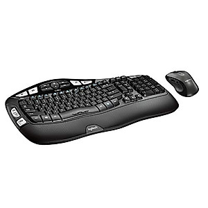 Logitech MK550 Wireless Wave Keyboard and Mouse Combo - Includes Mouse, Long Battery Life, Ergonomic Design, Black