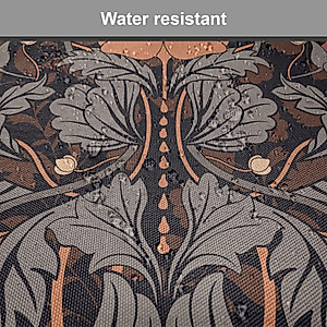 Lunarable Art Nouveau Chair Seating Cushion Set of 6, Vintage Traditional Bohemian Detailed Damask Like Flower Leaf Motifs, Anti-Slip Seat Padding for Kitchen & Patio, 16"x16", Brown Grey Dark Peach