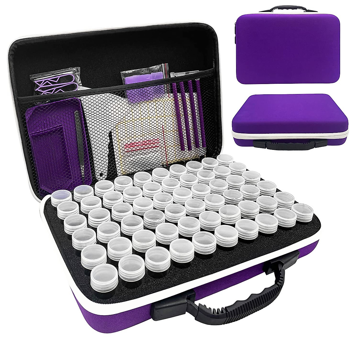 LIRUNQIU Diamond Painting Storage Containers, 60 Slots Diamond Painting Accessories and Tools for Diamond Art Organizer Case