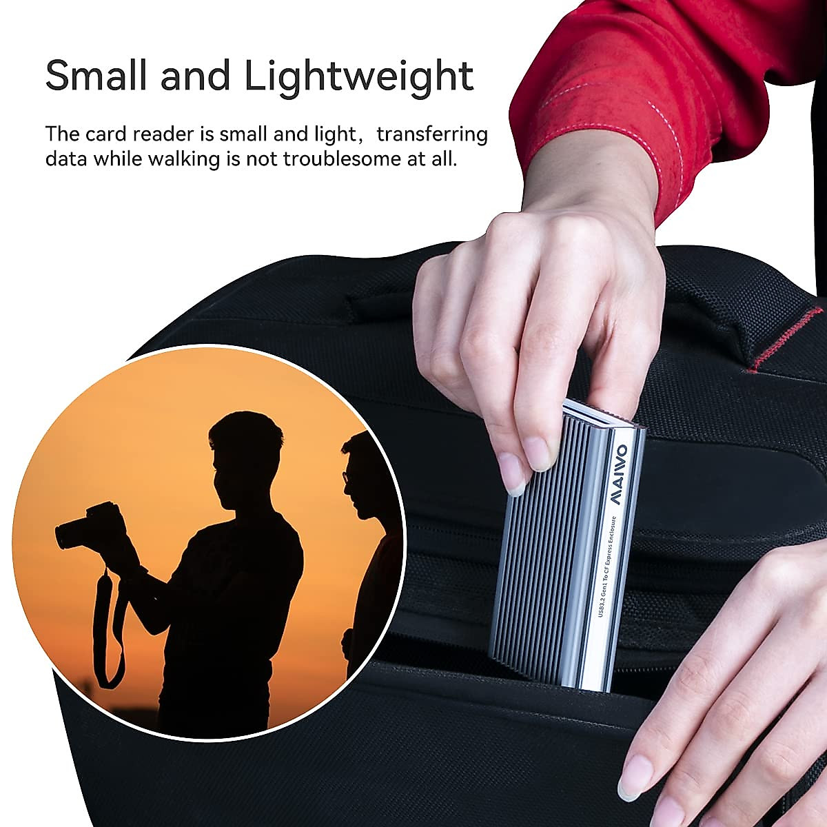 CFexpress Card Reader,MAIWO CFexpress Adapter with USB 3.1 Gen 2 10Gbps Interface,Support Windows/Mac/Linux/Android, for Professional Filmmakers, Photographers