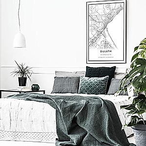 Skanndi Duluth Map Print, Minnesota MN USA Map Art Poster, Superior Modern Wall Art, Street Map Artwork 18x24
